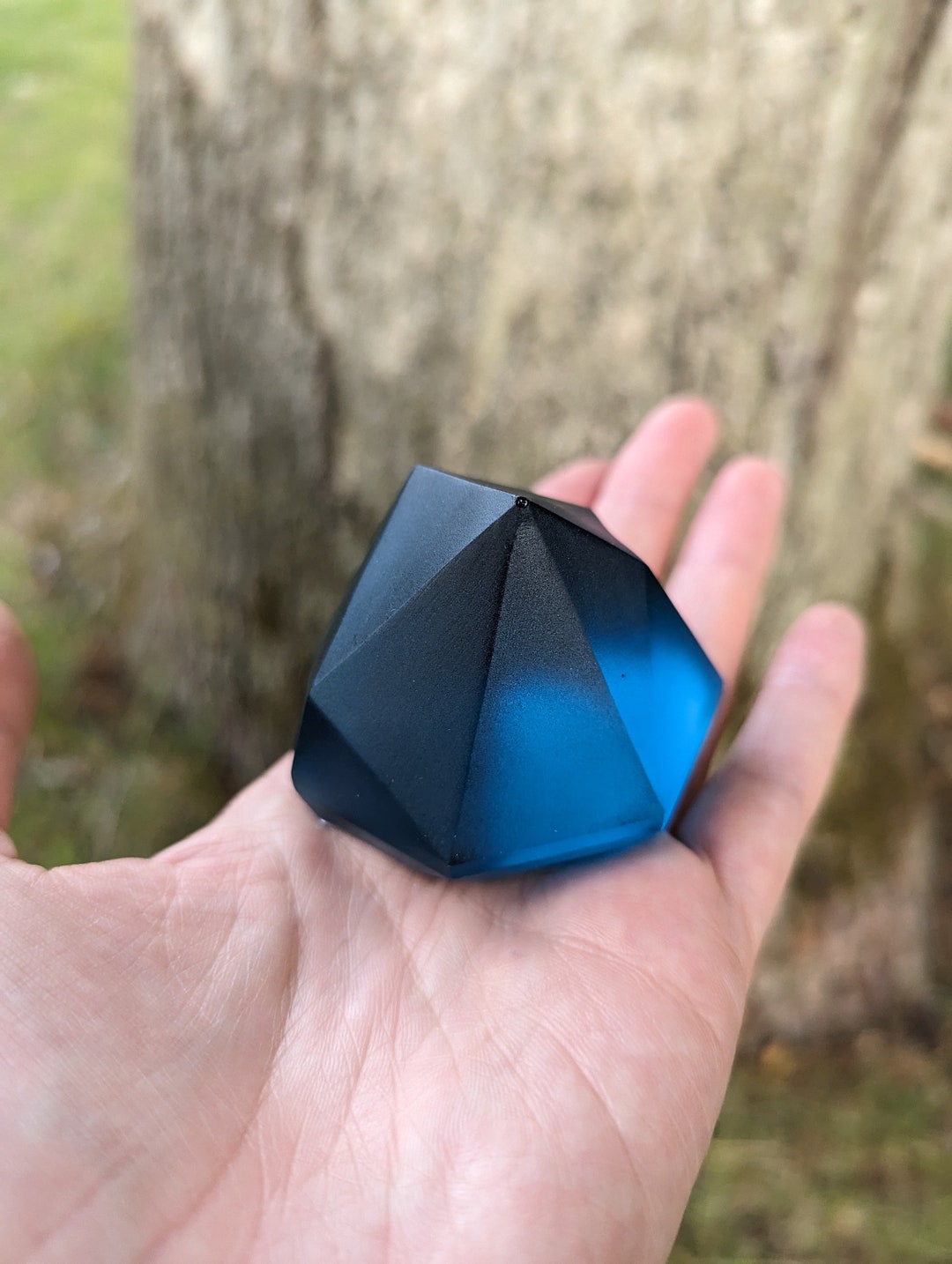 Blue Matte Crystal Staff Topper TTRPG Crystal Blue Resin Crystal Teal ...