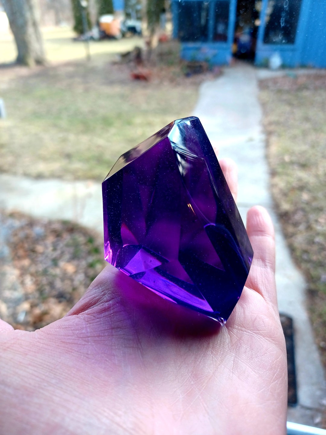 Royal Purple Resin Crystal / TTRPG / Resin / Crystal Paperweight ...