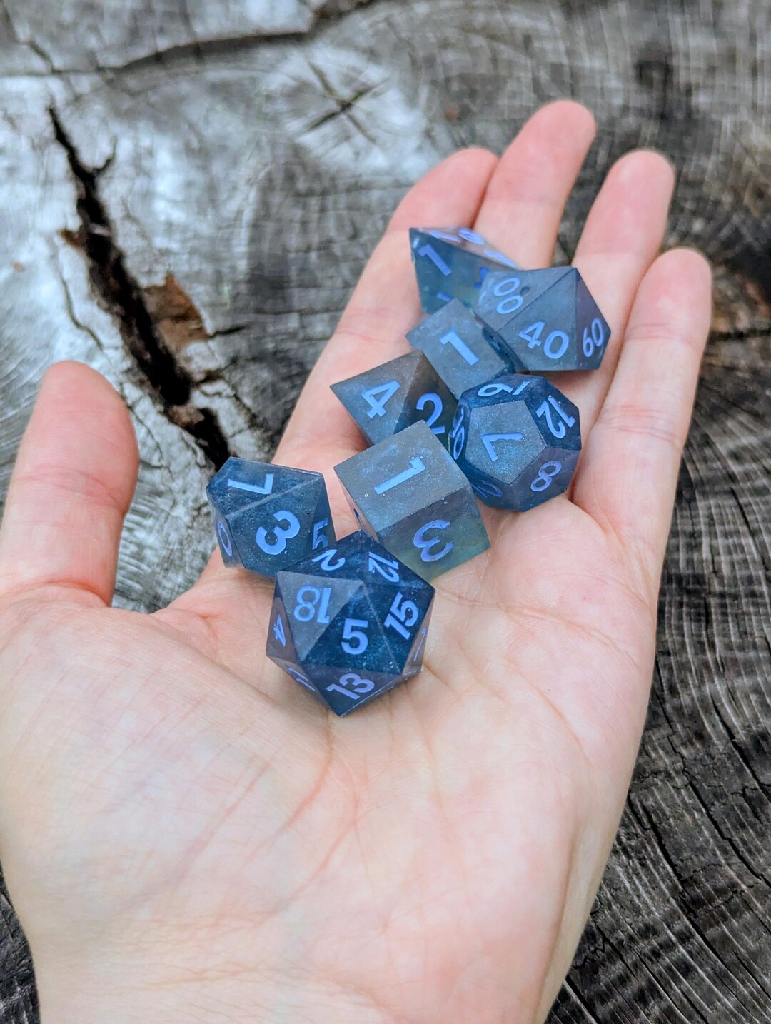 Blue Skies 8 Pc Polyhedral Dice Set | US Made Dice - Etsy UK