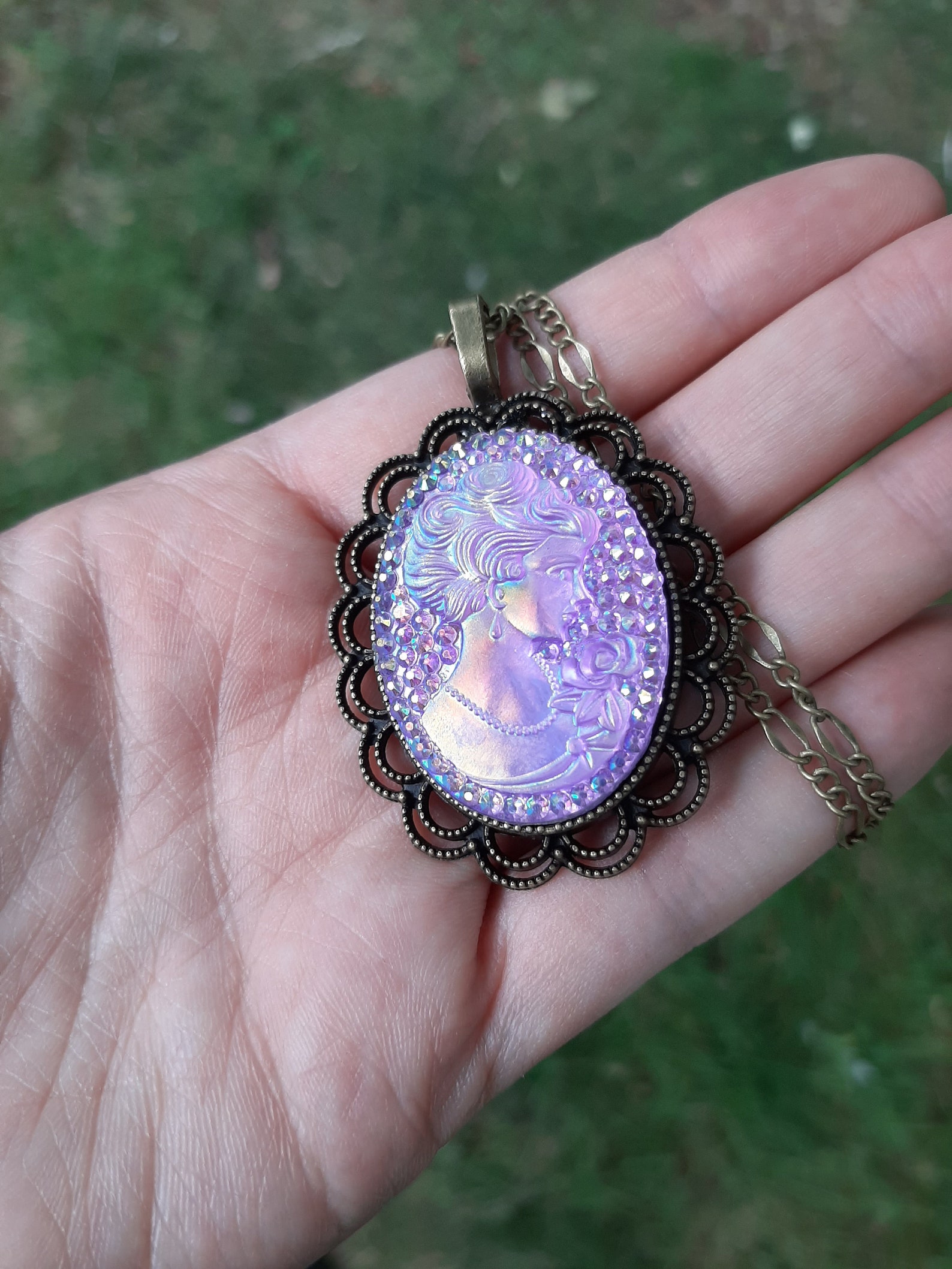 Iridescent Lady Brooch-necklace / Gift for Her / Old Fashioned ...