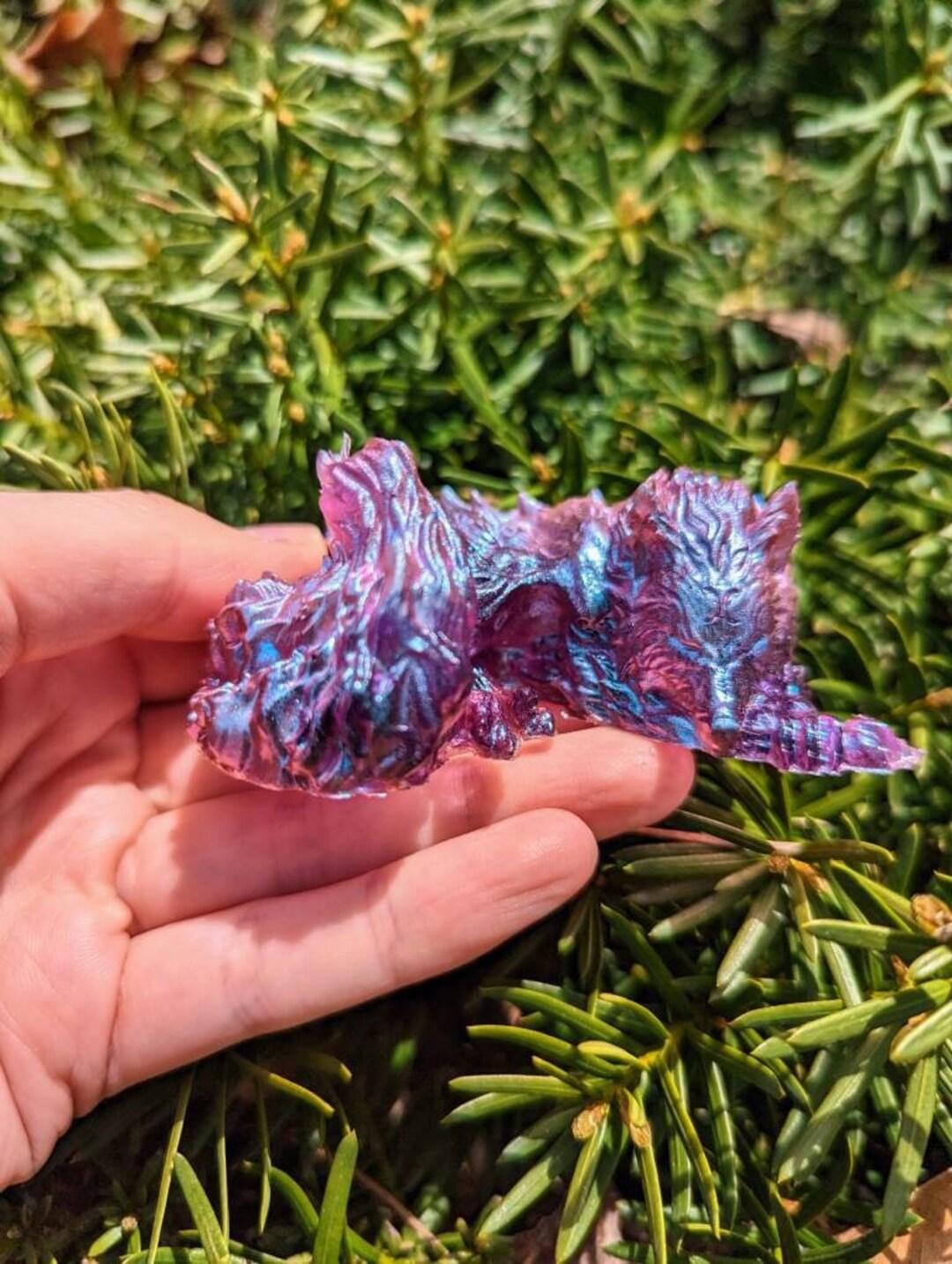 Resin Wolf Dice Guardian Resin Wolf TTRPG Gifts Dice Goblin Teal Wolf ...