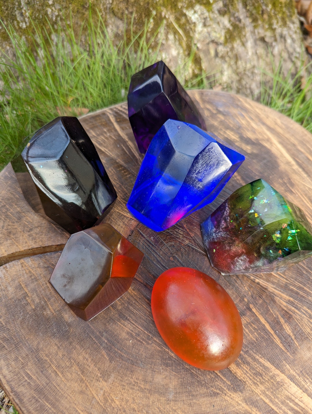 Set of 6 Resin Crystals B Grade Gems - Etsy