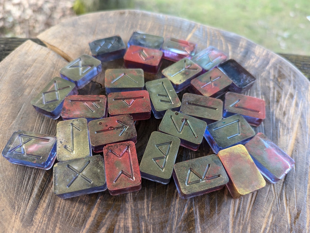 B Grade Elder Futhark Runes Full Set Surprise Earthen Imperfect Runes ...