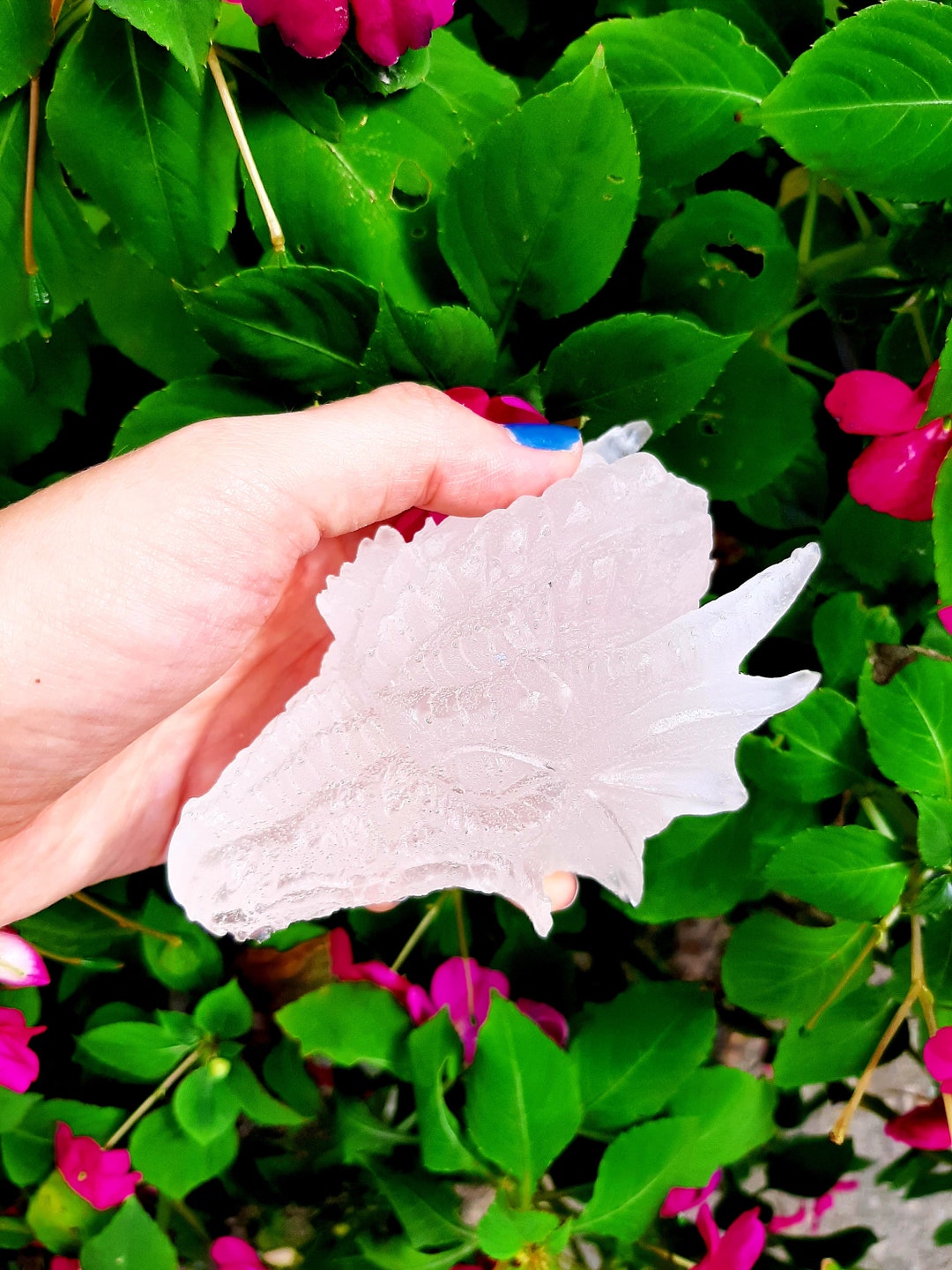 Frosted Selenite Inspired Dragon Paperweight Resin Ice Dragon ...