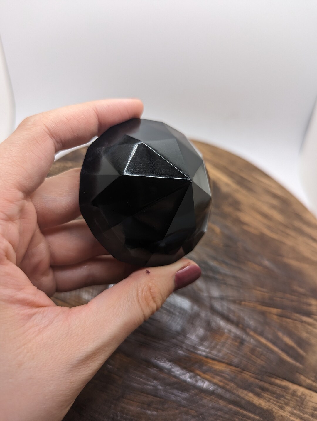 Faceted Black Resin Crystal Wand Topper Wizard Staff Topper Resin ...