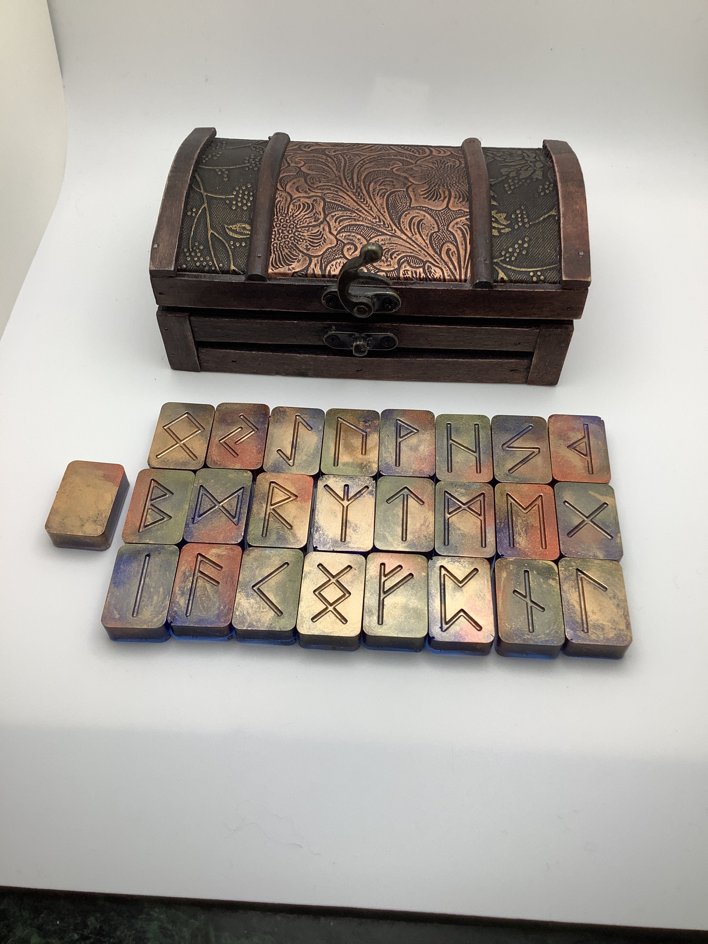 Elven Forest Elder Futhark Runes in Gift Box/ Runes /elder Futhark ...