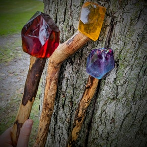 Custom Wizard Staff Walking Stick Cosplay Staff Cane Rustic Wood Staff ...