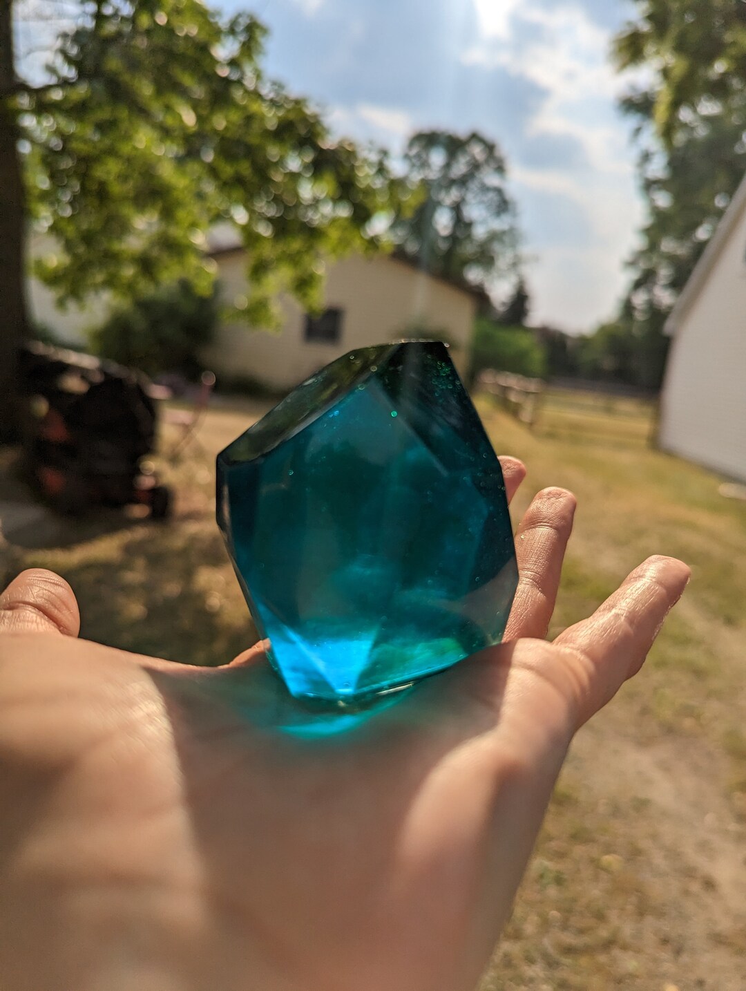 Blue Shimmer Crystal Resin Crystal Staff Topper Wizard Staff Magic ...