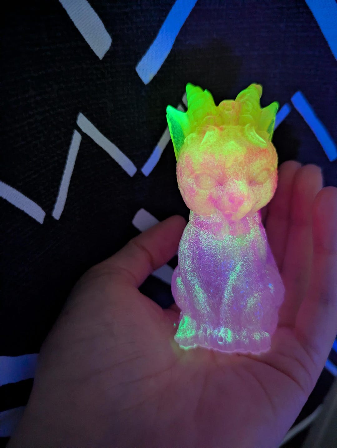 UV Reactive Cat Resin Statue Glow Cat - Etsy