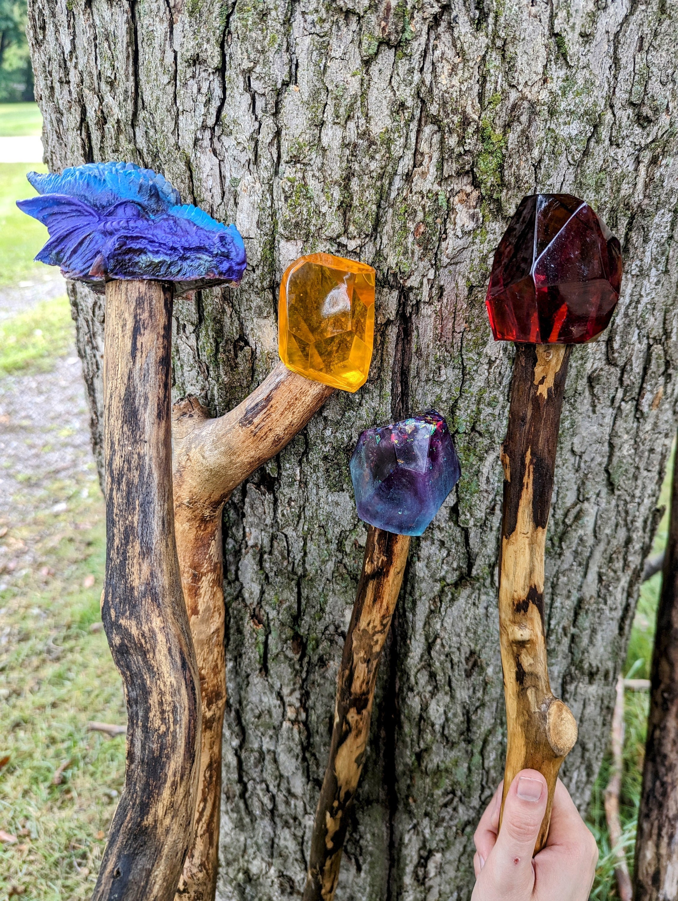 Custom Wizard Staff Walking Stick Cosplay Staff Cane Rustic Wood Staff ...