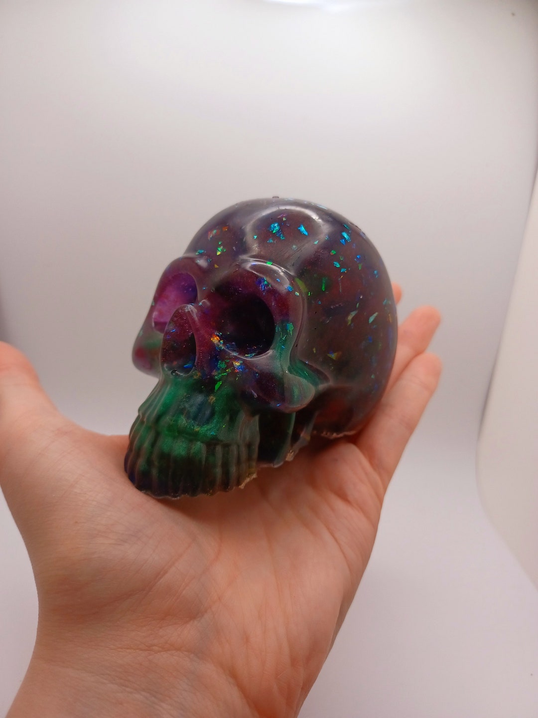 Purple Sparkle Skull/ Staff Topper / Wizard Staff / RPG Tools ...