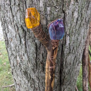 Custom Wizard Staff Walking Stick Cosplay Staff Cane Rustic Wood Staff ...