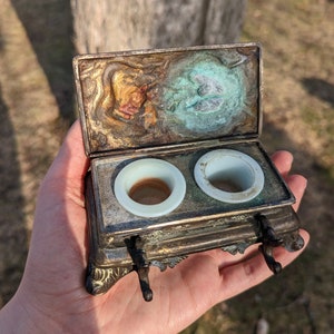 Dragon Scribe Box / Vintage Inkwell / Dragon Inkwell / Dragons / China ...