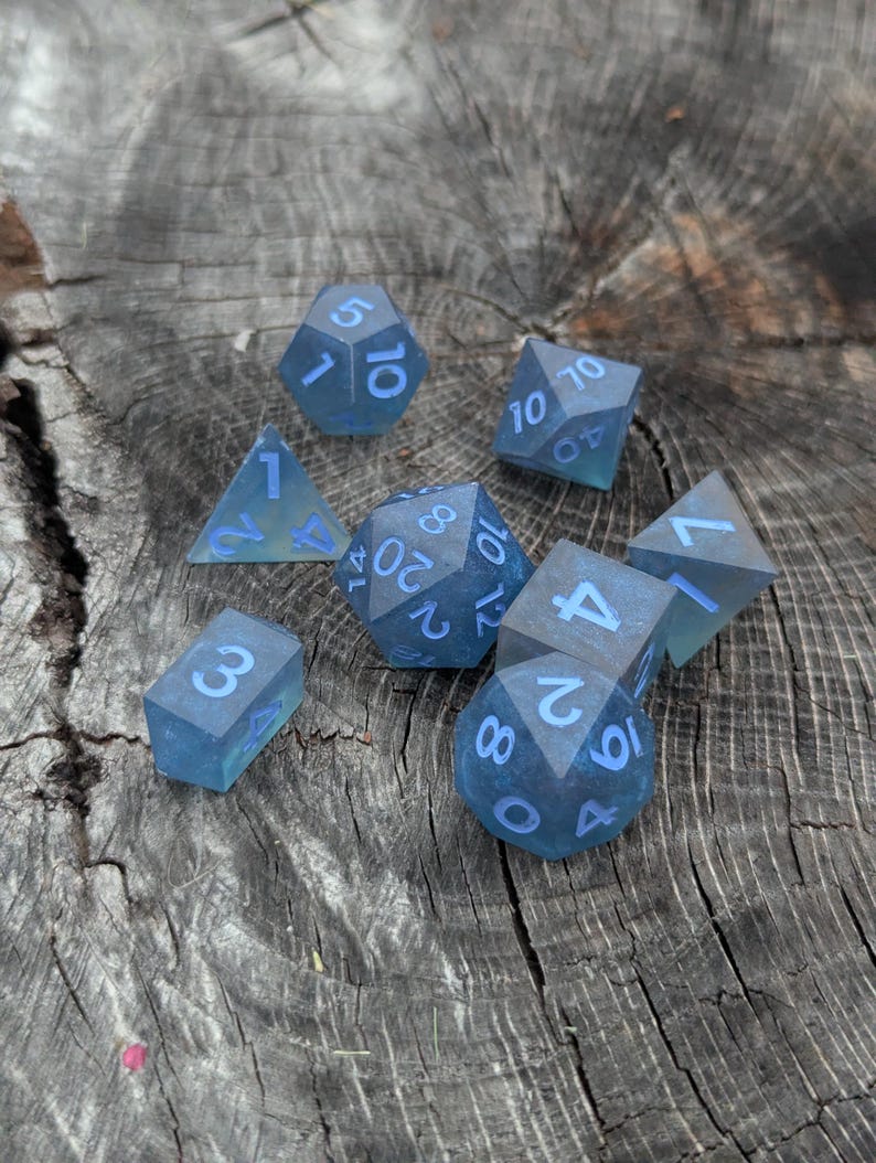 Blue Skies 8 Pc Polyhedral Dice Set | US Made Dice - Etsy UK