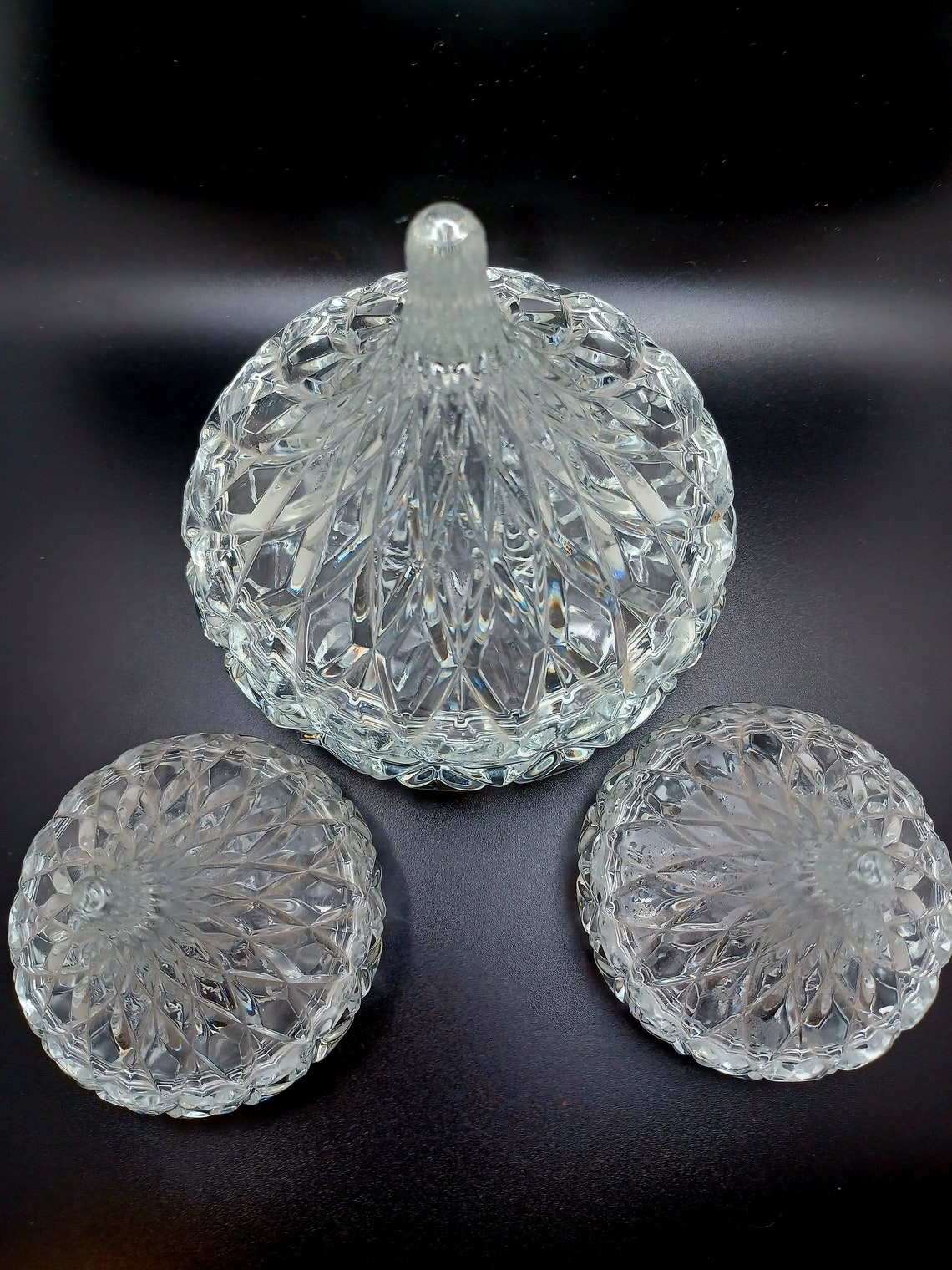 Crystal Containers With Lids / Vintage Lead Crystal / Hershey / 1994 ...