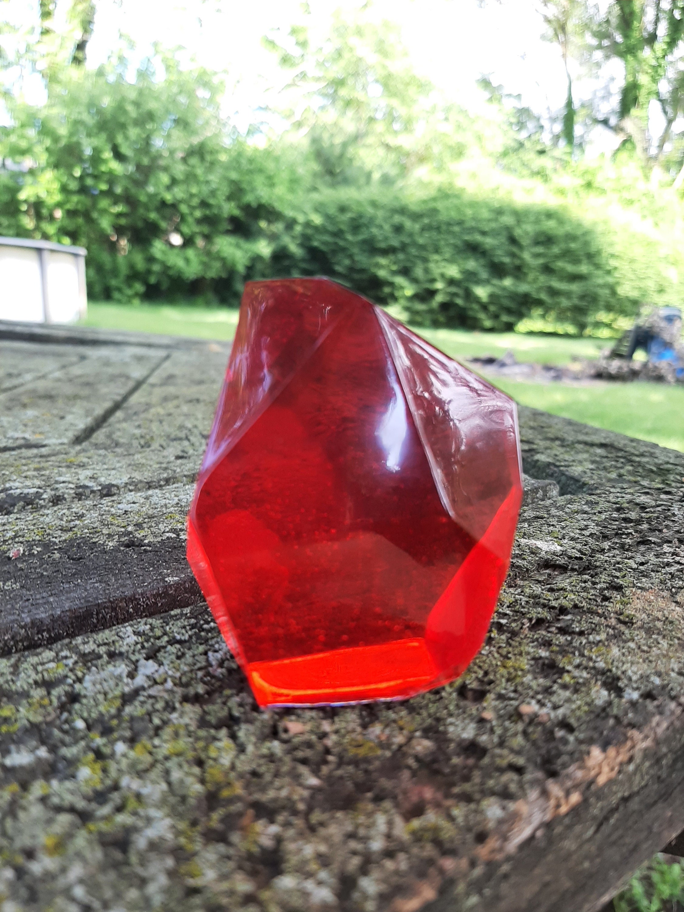 Large Fire Gem / Red Resin Paperweight / Red Crystal | Etsy
