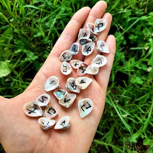 Iridescent Shell Runes / Runes in a Jar / Shell Runes / Elder Futhark ...
