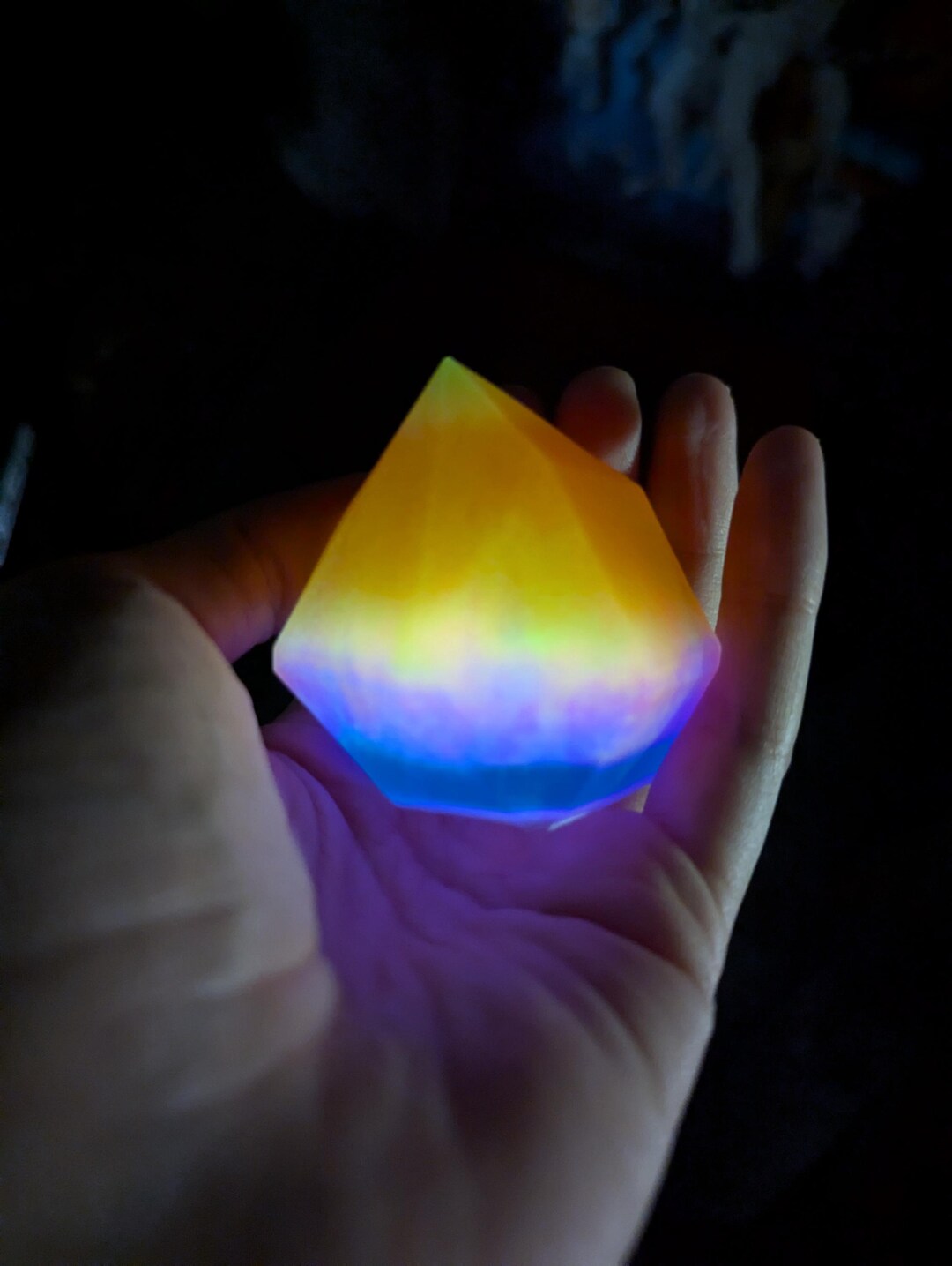 Layered Glow Crystal Magic Wizard Gem Staff Topper UV Reactive Rainbow ...