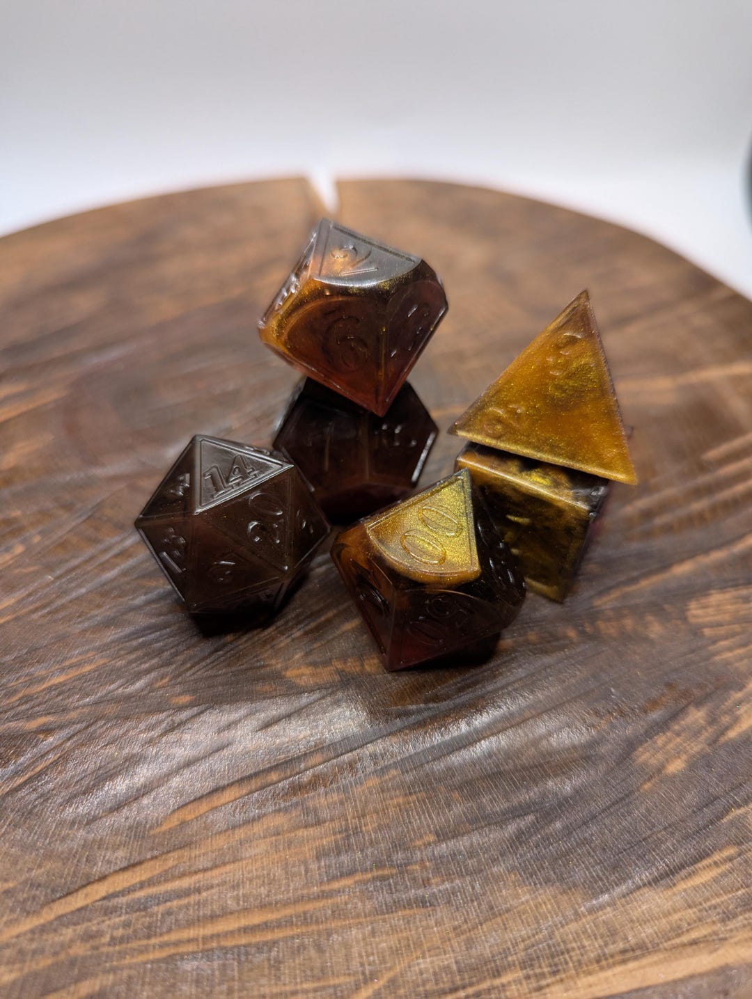 Royal Blood TTRPG Dice Set | XL Dice | All but the D8 Red Amber Gold ...