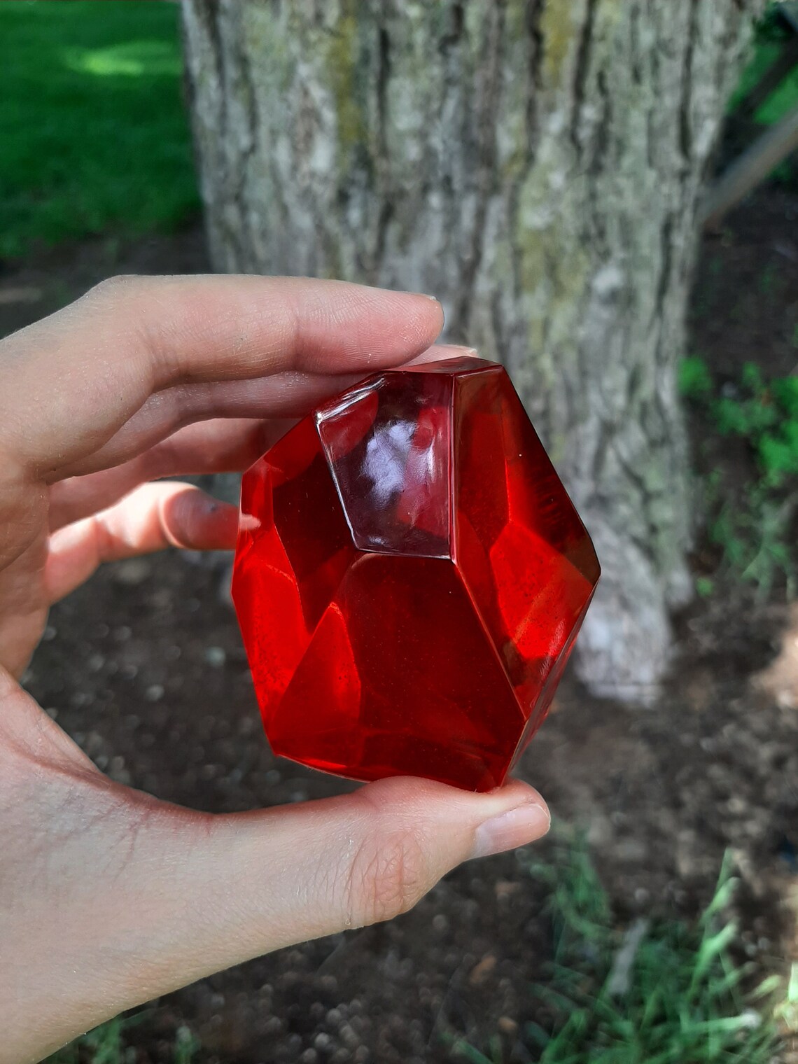 Large Fire Gem / Red Resin Paperweight / Red Crystal | Etsy