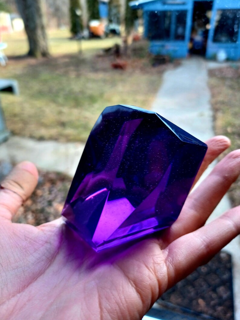 Amethyst Crystal Paperweight / Resin Crystals / Paperweights / | Etsy