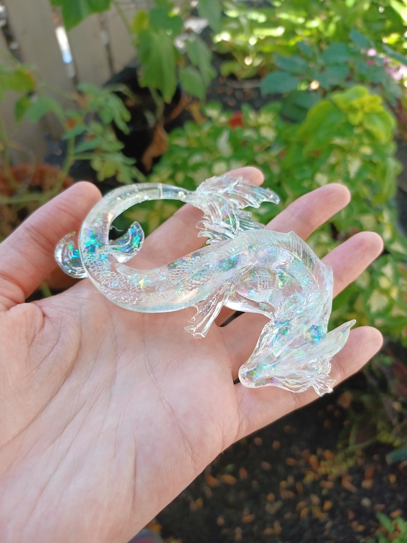 Aurora Borealis Dragon / Aura Quartz Inspired Dragon / Dice - Etsy