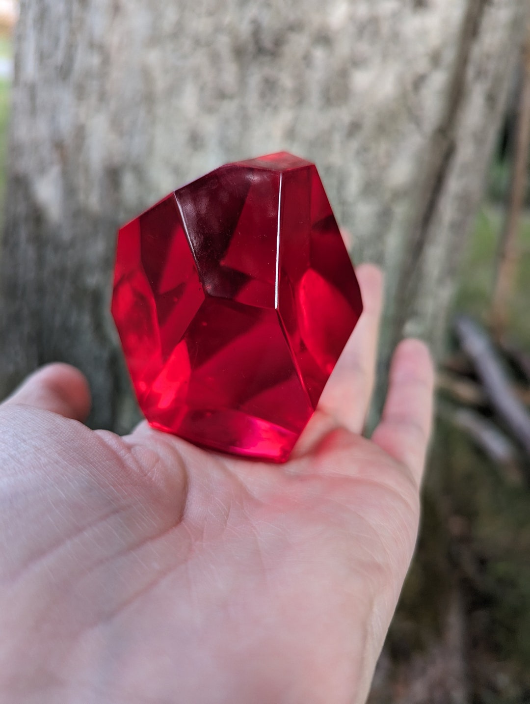 Bright Pink Resin Crystal / Crystal Paperweight / Pink Crystal / TTRPG ...