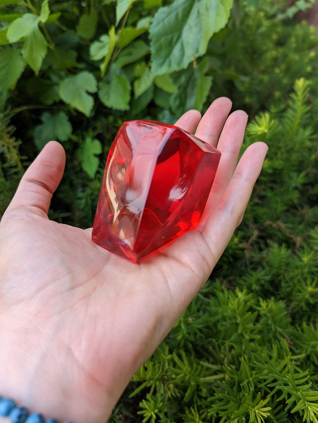 Resin Philosophers Stone Red Gem Bright Red Mythical Stone Magic Stone ...