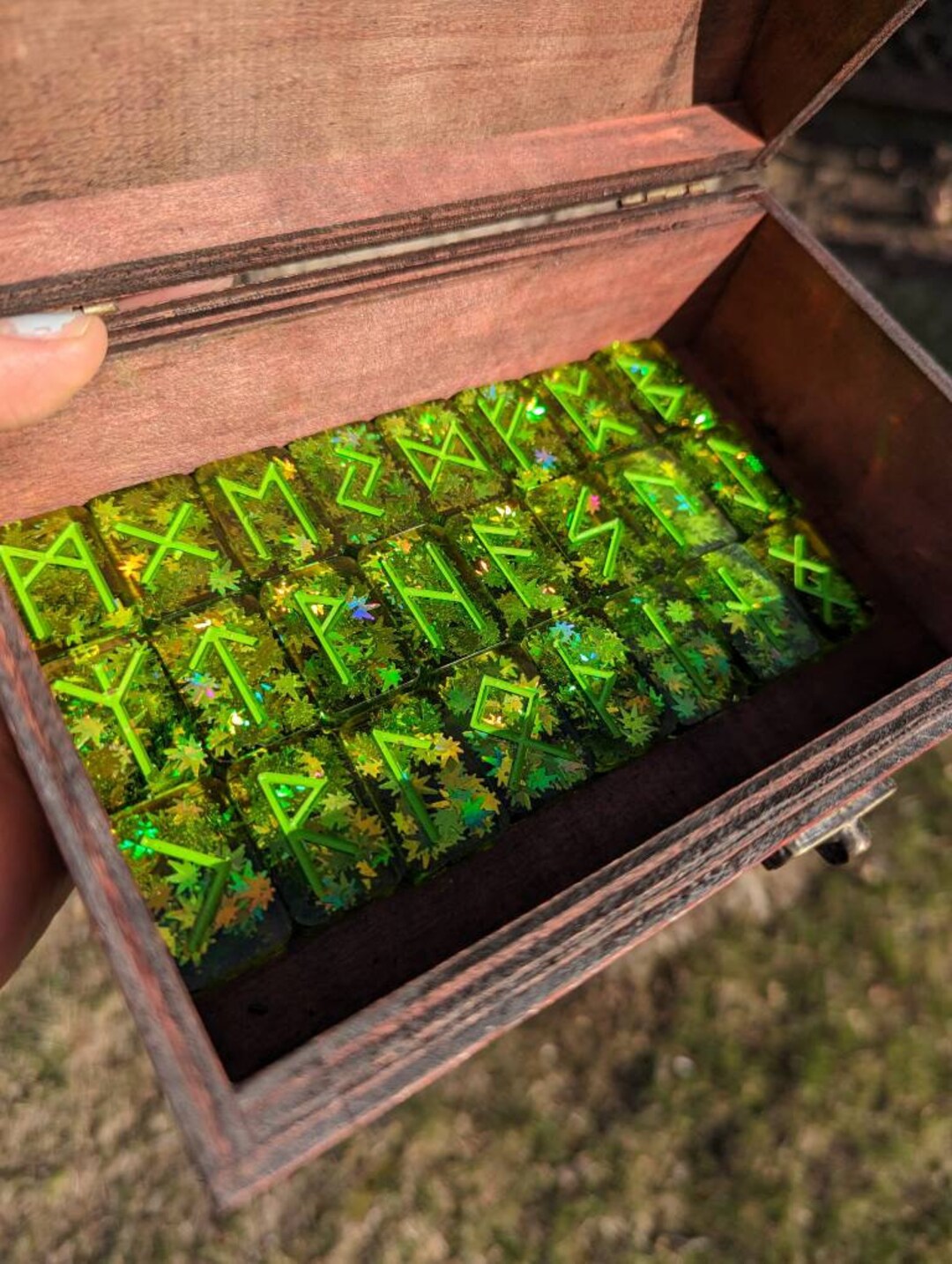 Marijuana Glitter Runes / Stoner / Elder Futhark Runes / Stoner Runes ...