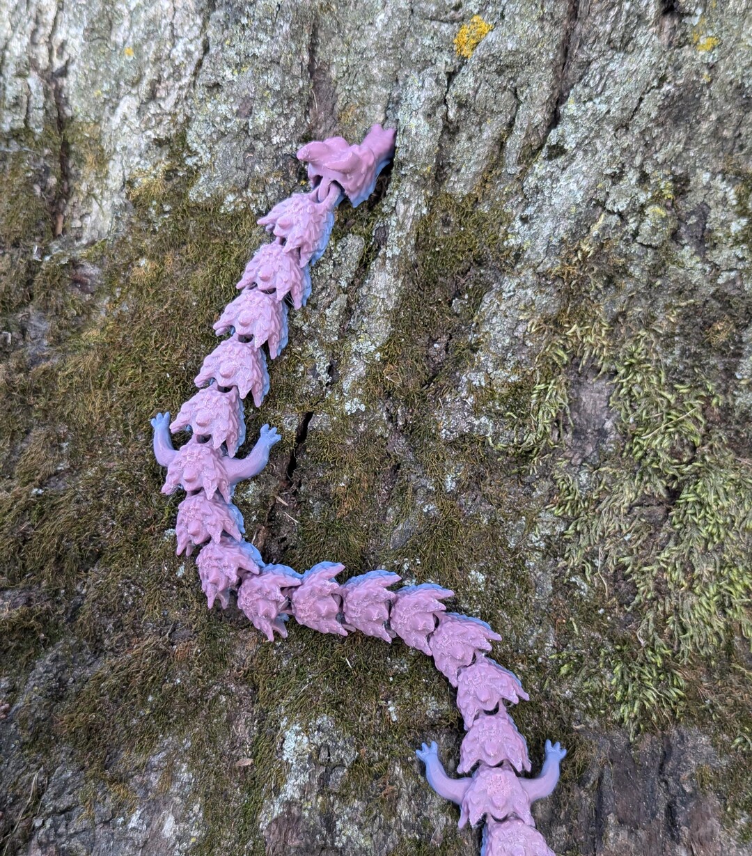 Pastel Goth Articulated Dragon 22 INCHES Fidget Purple Pink and Blue ...