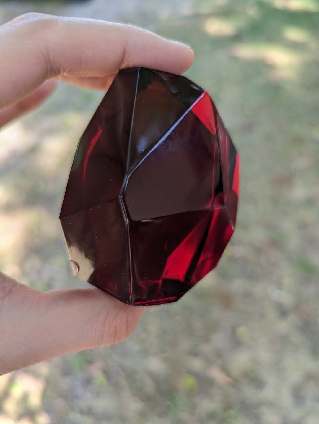 Deep Amber Red Pink Resin Crystal Staff Topper Philosophers Stone ...