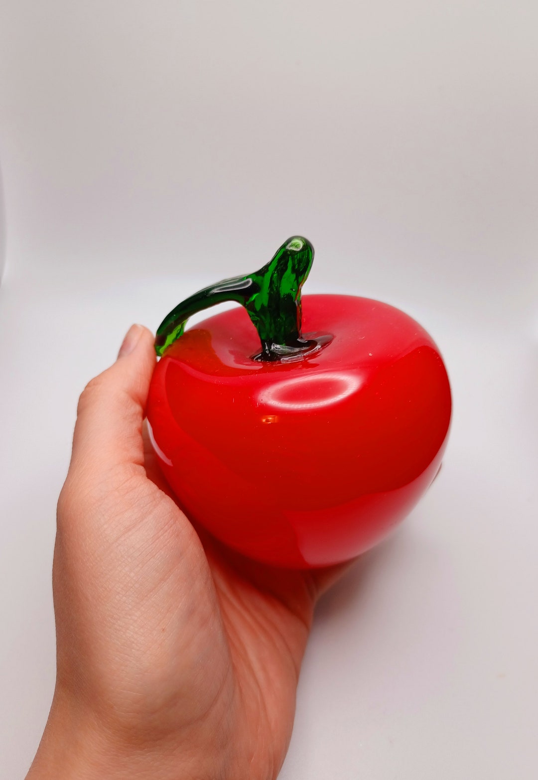Red Murano Glass Apple / Murano / Rare / Vintage Hand-blown Glass ...