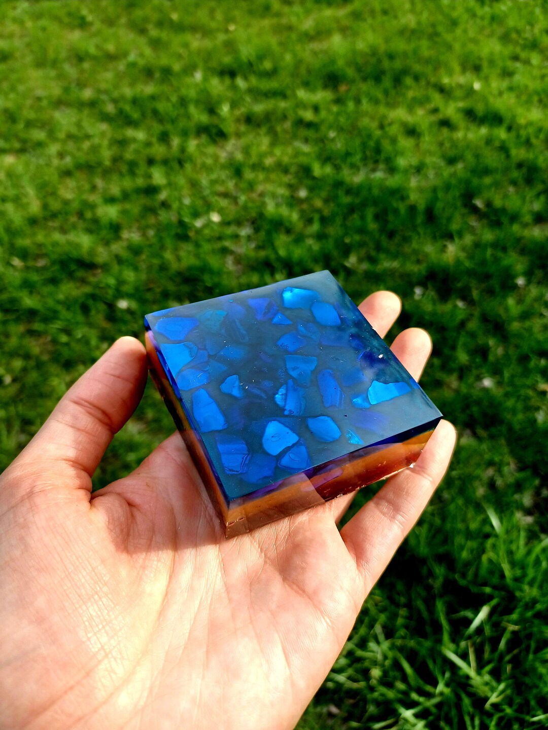 B Grade Layered Resin Paperweight Blue Paperweight Cute Paperweight of ...