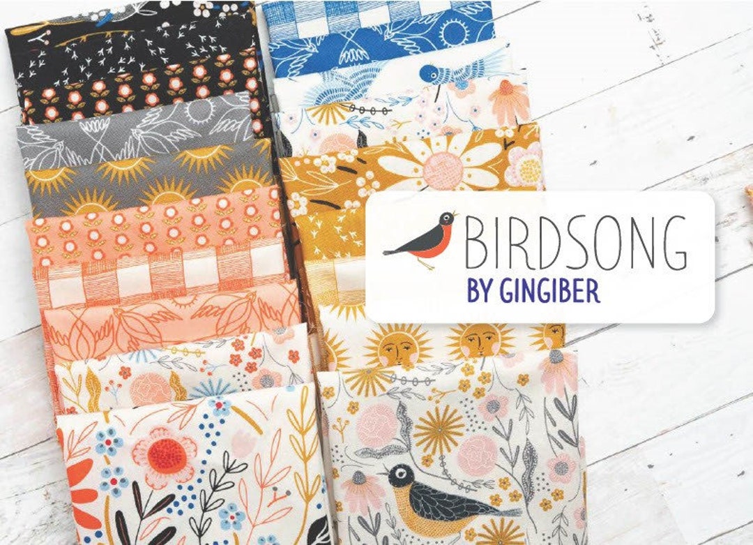 Fat Quarter Bundle Birdsong Fabric Collection Gingiber Moda Fabrics ...