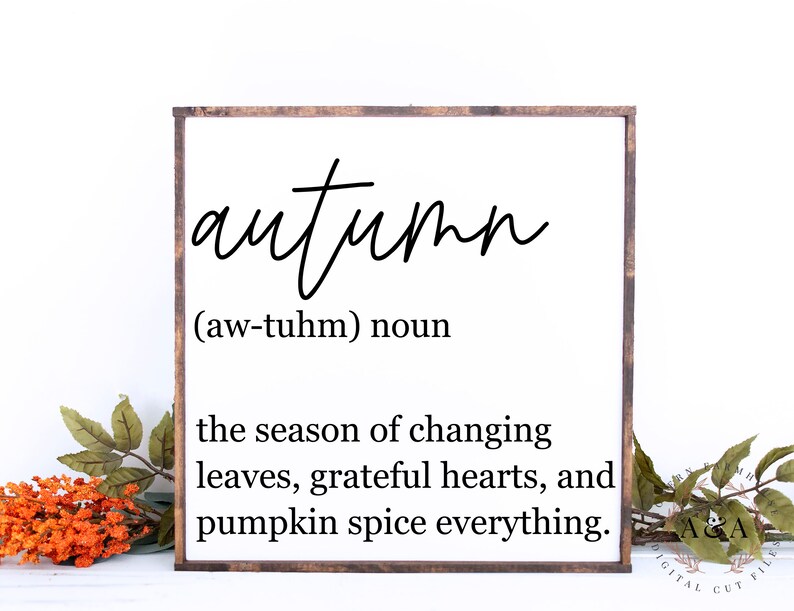 Autumn Definition SVG Autumn Svg Fall Wood Sign Svg | Etsy