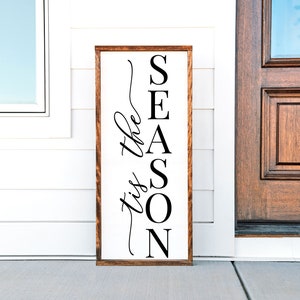 Tis the Season SVG | Vertical Holiday Sign Svg | Christmas Porch Sign ...