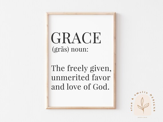 Grace Definition SVG Scripture Svg Definition Wall Art | Etsy