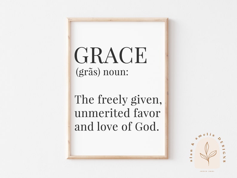 Grace Definition SVG Scripture Svg Definition Wall Art | Etsy