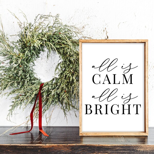All is Calm All is Bright Sign - Etsy