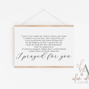 Prayed For You SVG Matt Stell Lyrics Svg Country Music Svg | Etsy