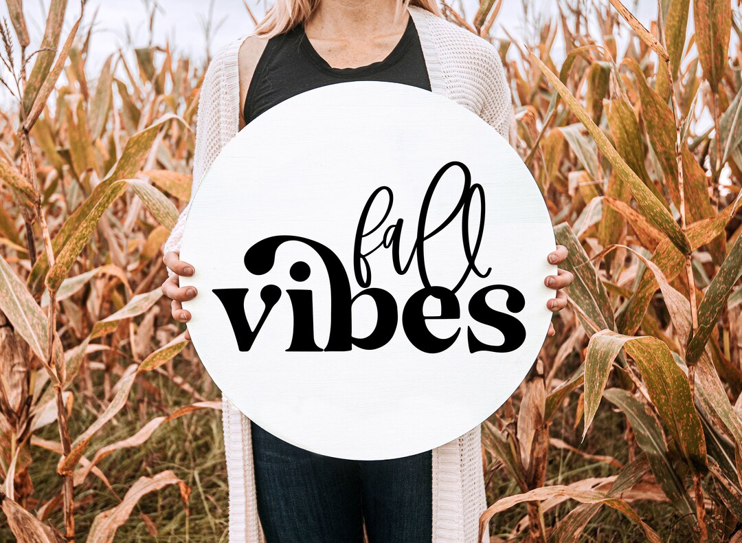 Fall Vibes SVG | Retro Font Fall Cut File Design | Fall Front Door ...