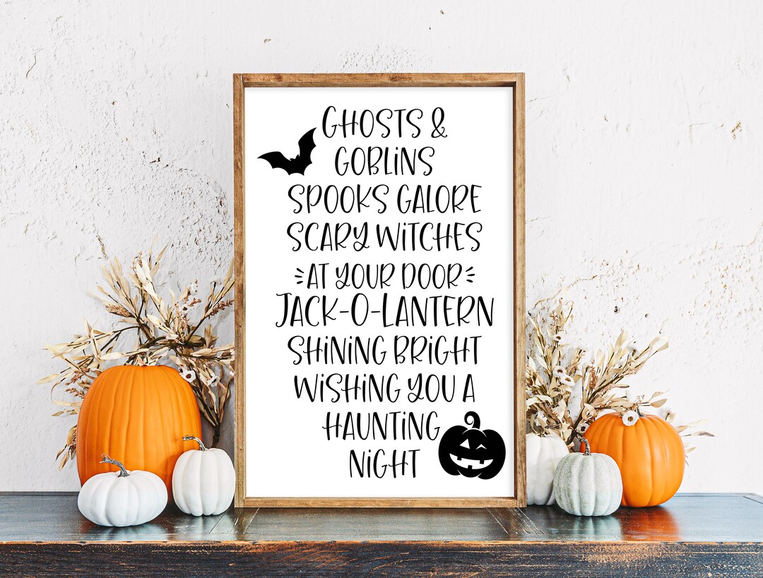 Halloween Poem SVG: Ghosts, Goblins, Jack-o-lantern (digital Cut File ...