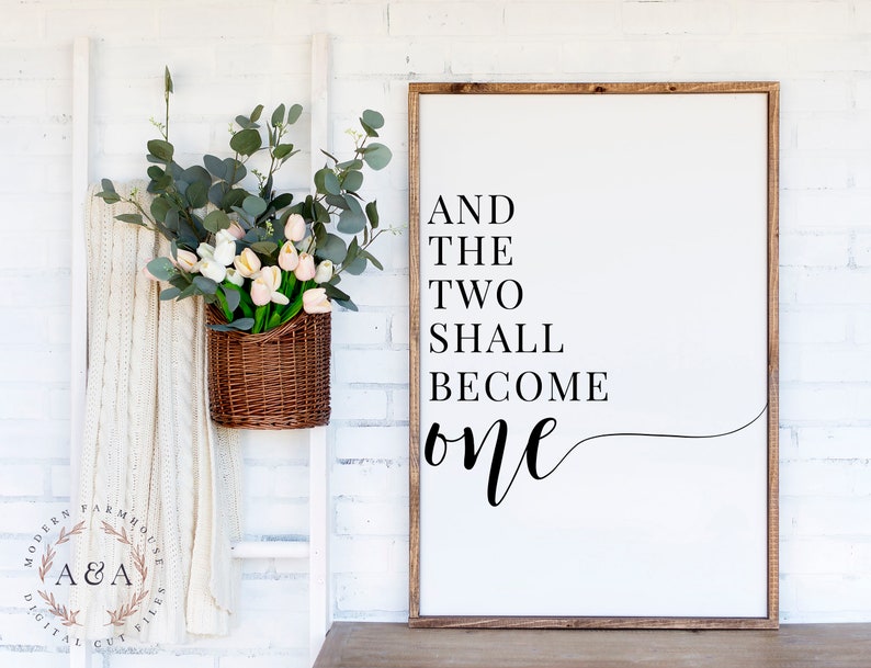 And The Two Shall Become One Svg Mark 10:8 Wedding Sign Svg | Etsy