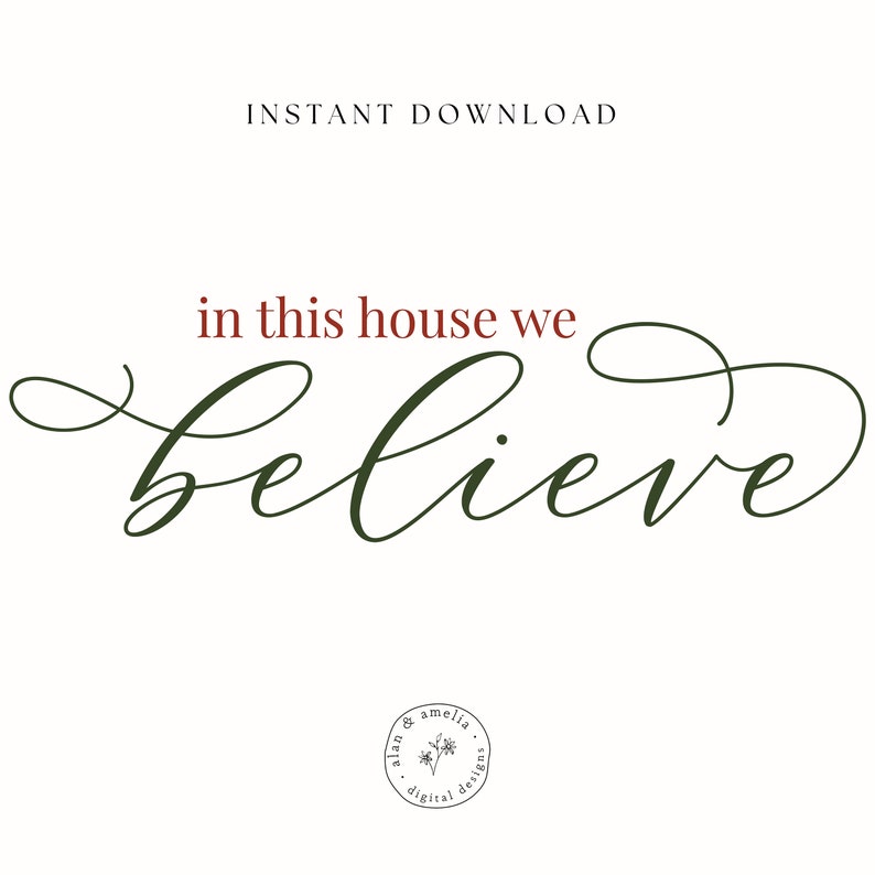 In This House We Believe SVG: Christmas Sign Cut File (digital Download ...