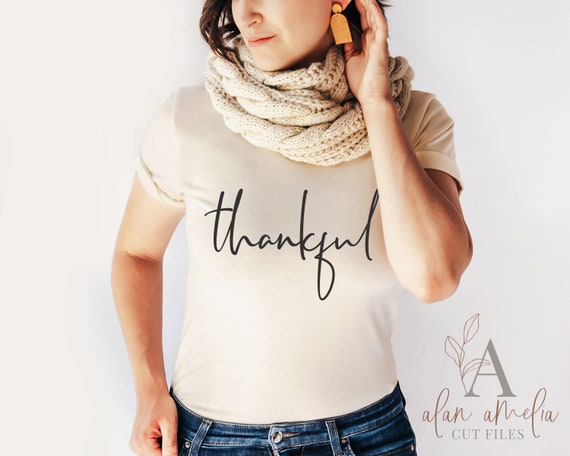 Thankful SVG Minimalist Shirt Svg Fall Women's Tee Svg | Etsy