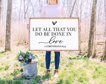 Christian Art Print Let All That You Do Be Done in Love 1 Corinthians ...