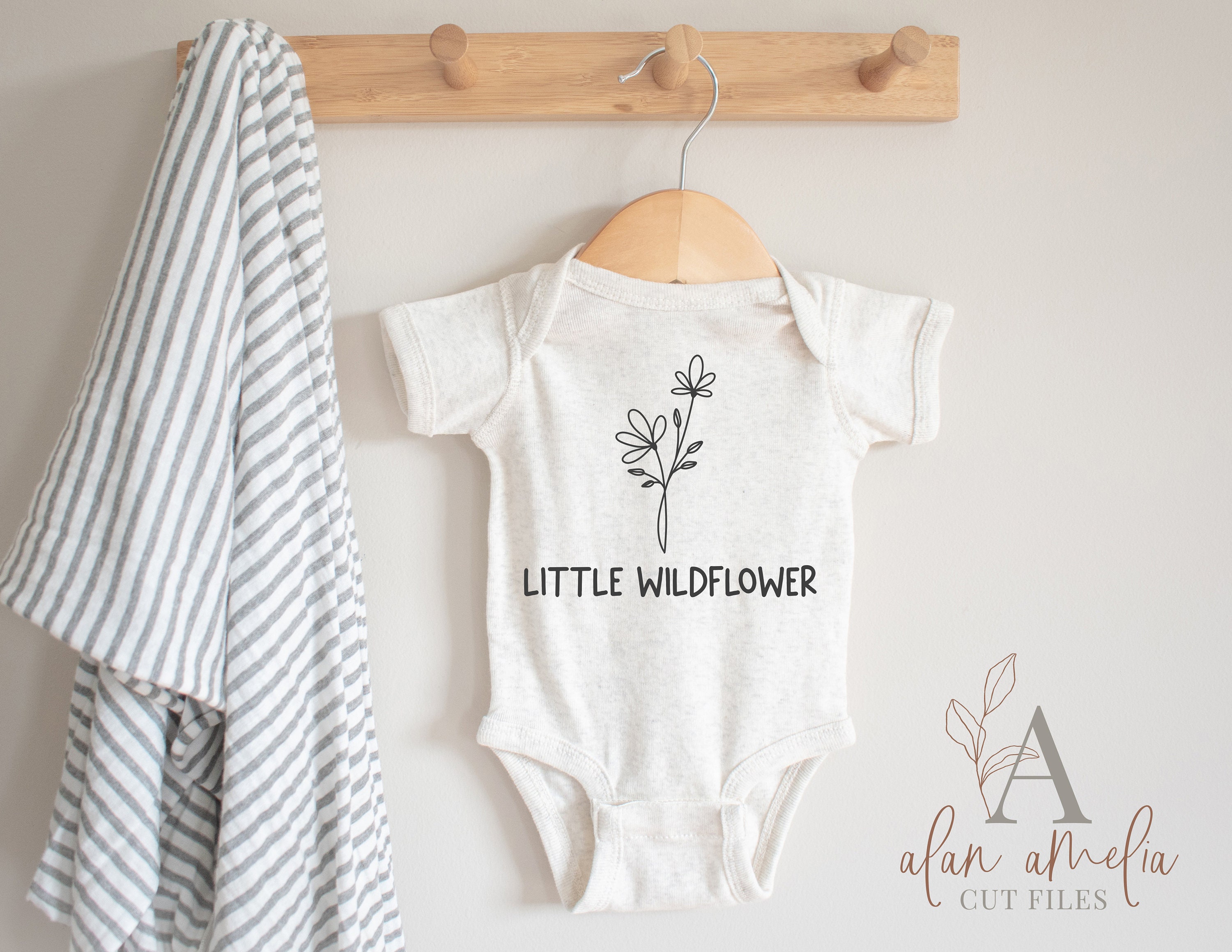 Little Wildflower SVG Boho Baby Onesie Svg Infant Bodysuit | Etsy