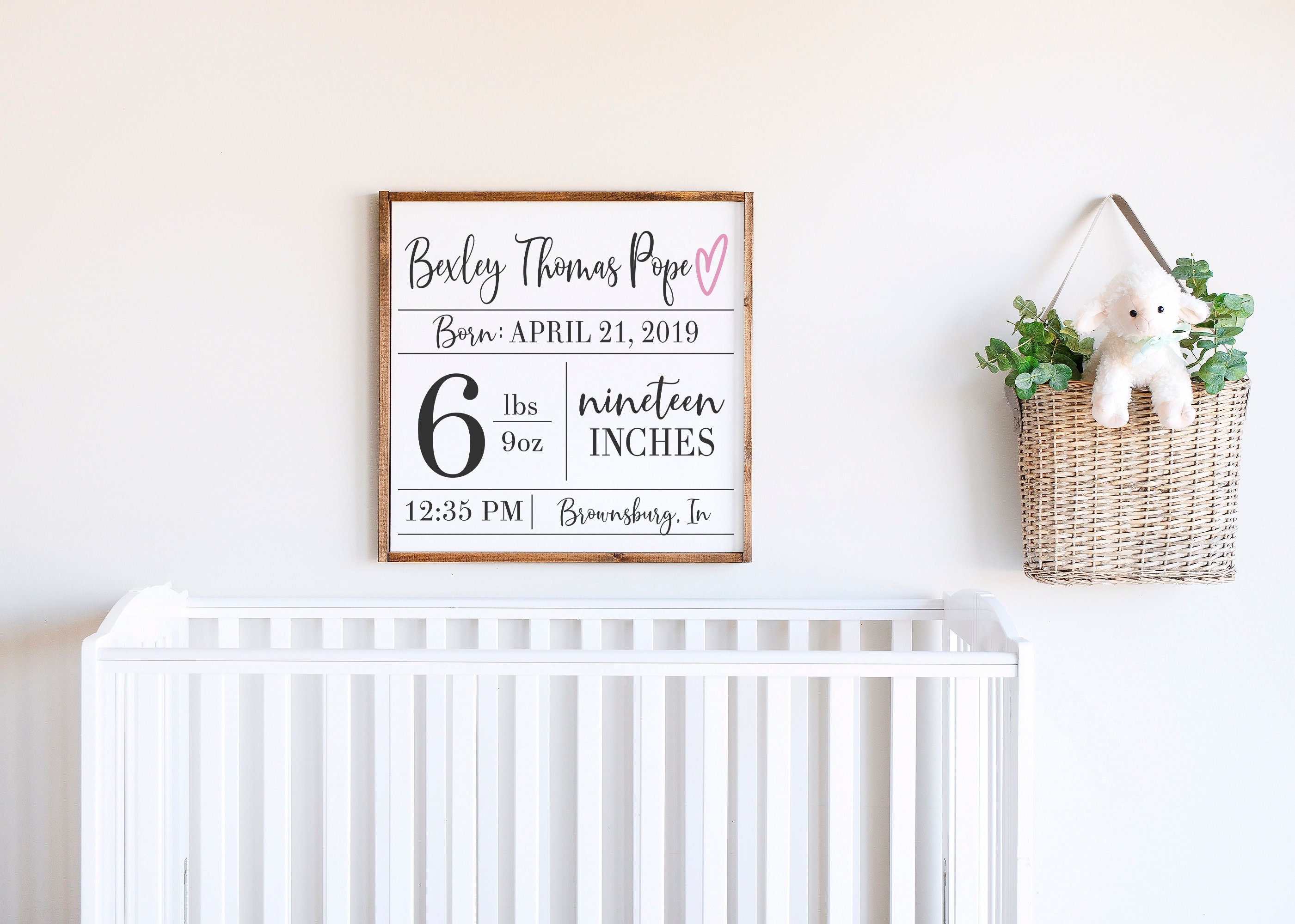 Personalized Birth Stat SVG: Custom Nursery Sign Cut File | Printable ...