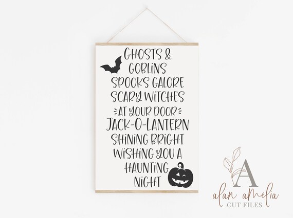 Ghosts and Goblins SVG Halloween Poem Svg Halloween Porch | Etsy