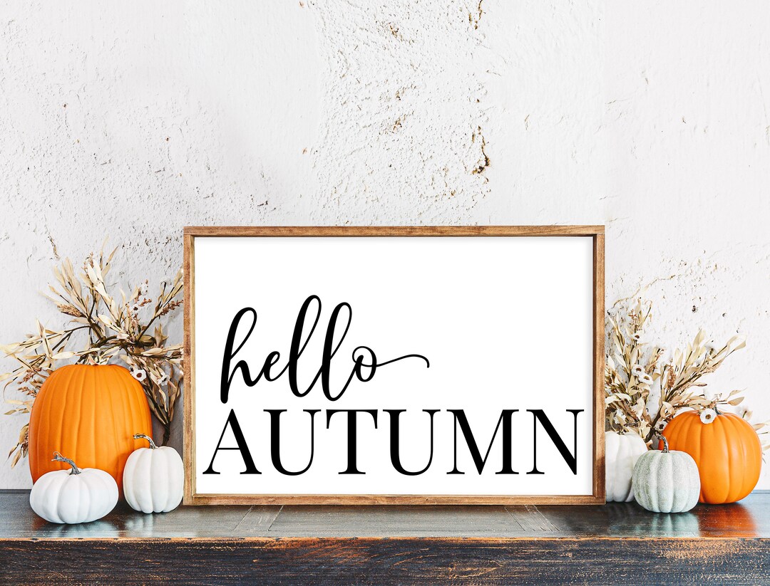 Hello Autumn SVG | Autumn Wood Sign Svg | Fall Sign Svg | Fall Saying ...